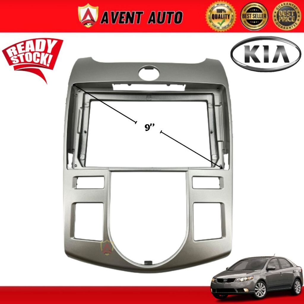 Android Player Casing 9" KIA Forte 2009-2012 (Auto Air-Cond) with ...