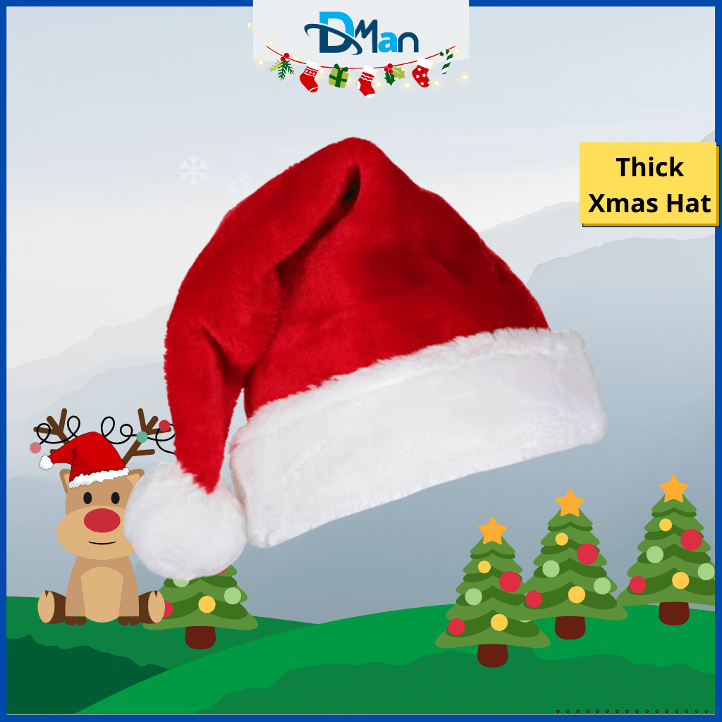 [READY STOCK] Thick Christmas Xmas Red Hat Topi Krismas TebalWhite Cap ...