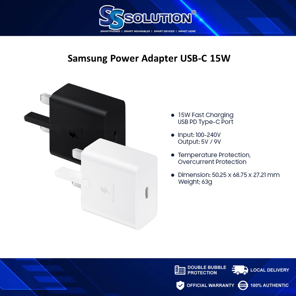 Samsung 15W / 25W PD Power Adapter (USB-C) (without Cable) l 6 Month ...