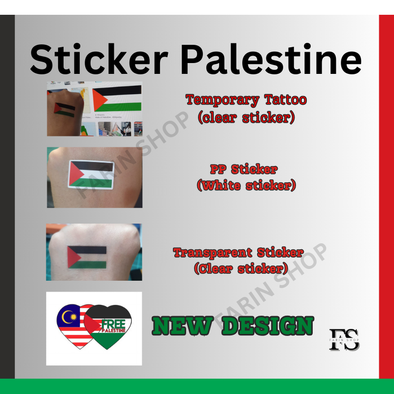 Palestine ️Sticker Bendera Palestine ️Sticker temporary Tatoo ...