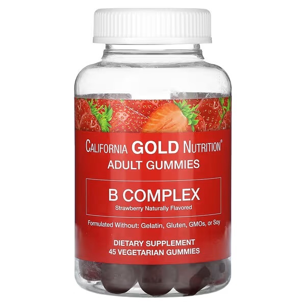 California Gold Nutrition B Complex Gummy Natural Strawberry 45's ...