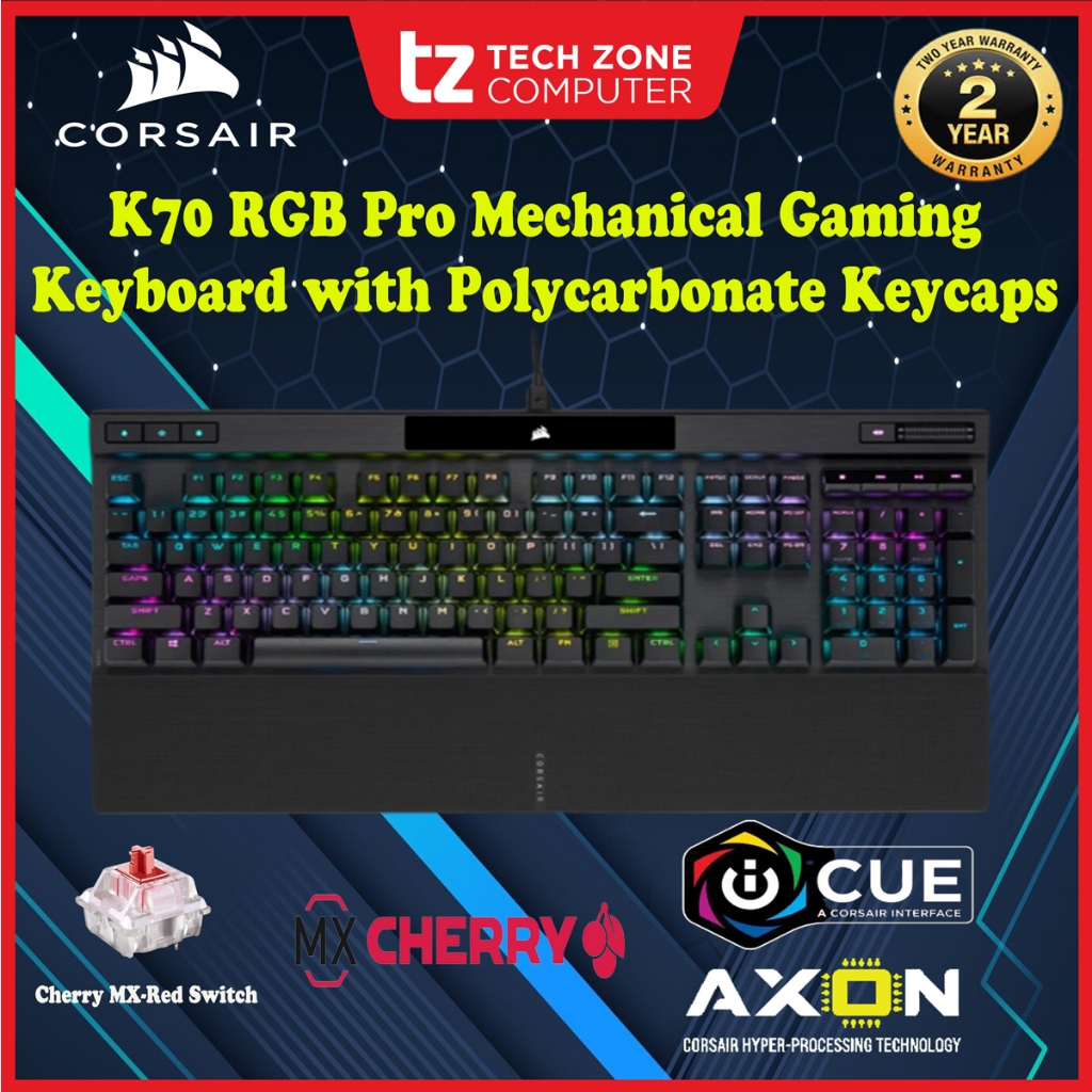 CORSAIR K70 RGB PRO Mechanical Gaming Keyboard with Polycarbonate Keycaps,Backlit RGB LED ...