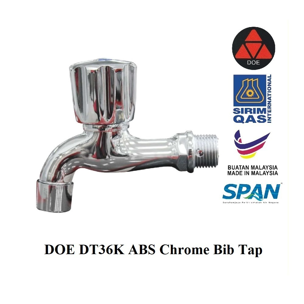 DOE Tech DT36K / DT30K / DT116K ABS Chromed Bib Tap / Basin Tap / Sink ...