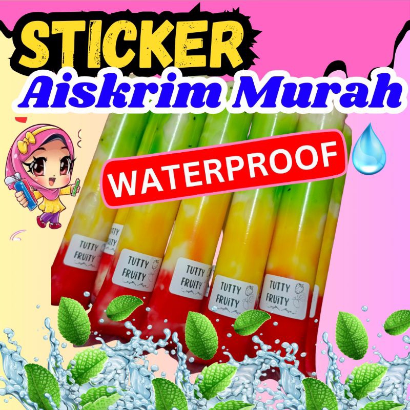 💐30mm x 20mm Sticker Aiskrim Murah/ Produk Frozen/Makanan 100pcs RM1.20 ...
