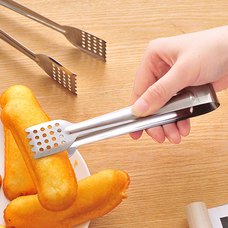 Stainless Steel BBQ Food Tongs Anti Heat Bread Clip Pastry Clamp ...