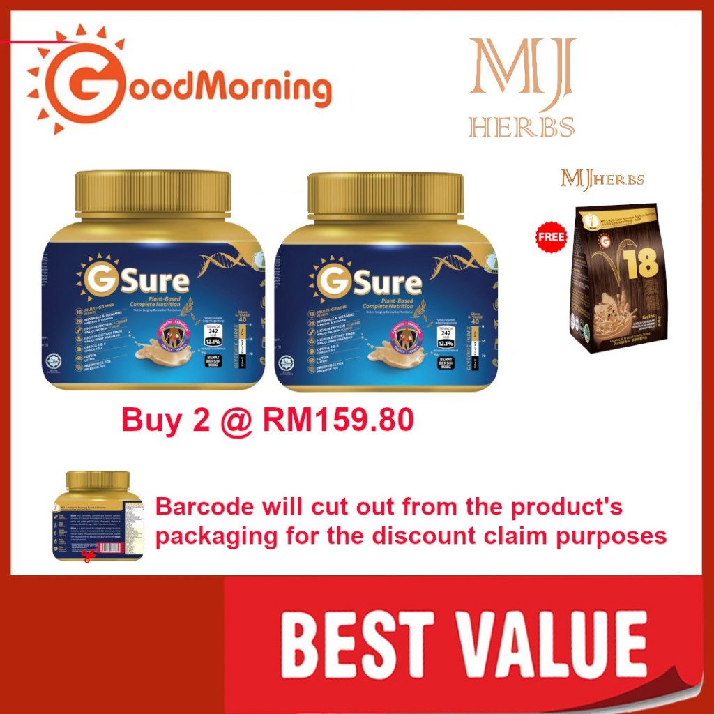 Good Morning Gsure 900g buy 2 @ RM 159.80 FOC V18 convenience pack ...