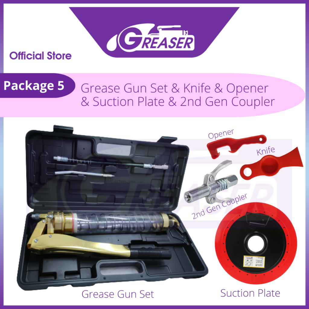 Greaser Transparent Grease Pump Double Shaft / Grease Gun / Pam Gris ...