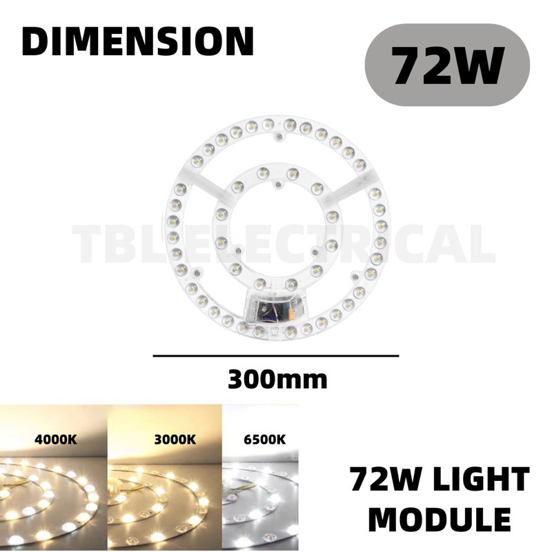 🔥READY STOCK🔥 LED Magnetic Light Module Circular Tube 24W 36W 48W 72W ...