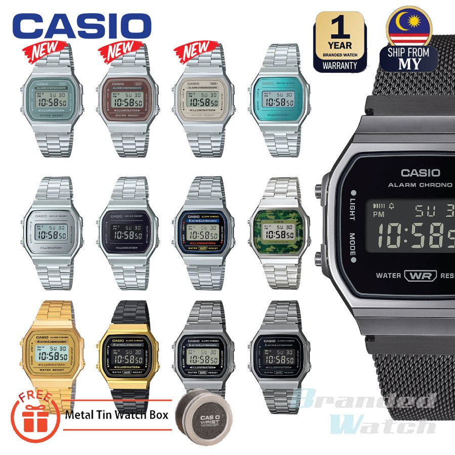 Casio A168 WATCH Unisex WATCH Series Digital Retro Vintage Stainless ...