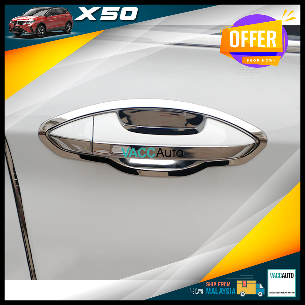 Proton X50 2020 - 2024 Outer Handle Bowl Cover Trim Black Carbon Chrome ...