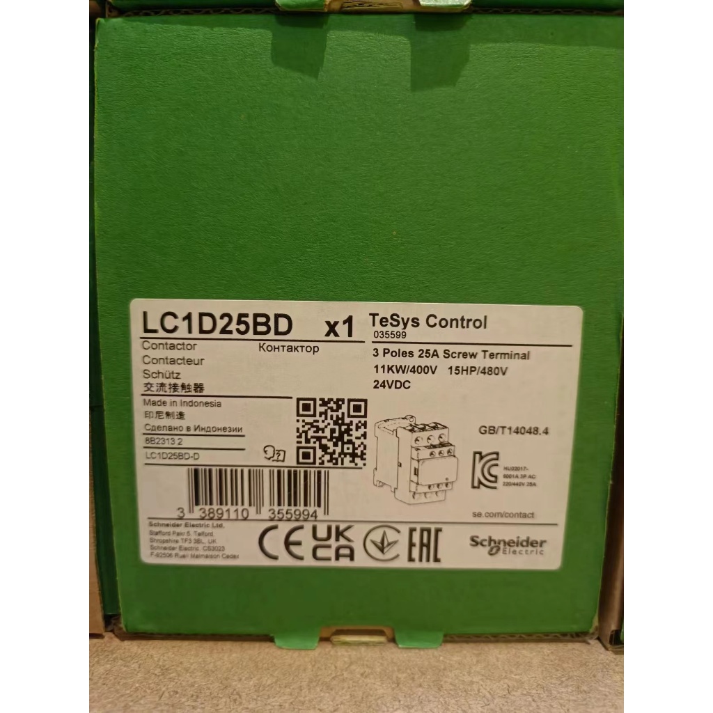 SCHNEIDER LC1D25BD 24VDC 3P CONTACTOR | Shopee Malaysia