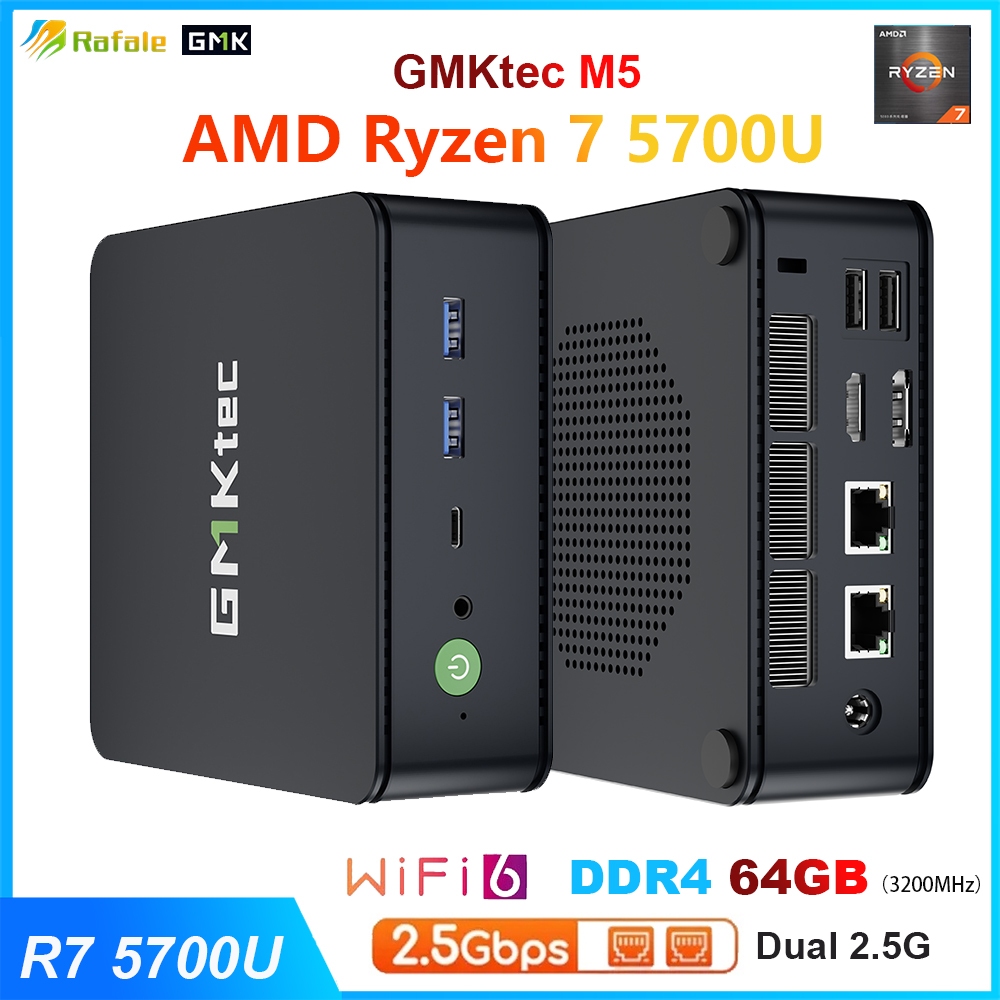 GMKtec M5 AMD Ryzen 7 5700U DDR4 32GB 1TB M.2 2280 USB3.2 Window11Pro ...