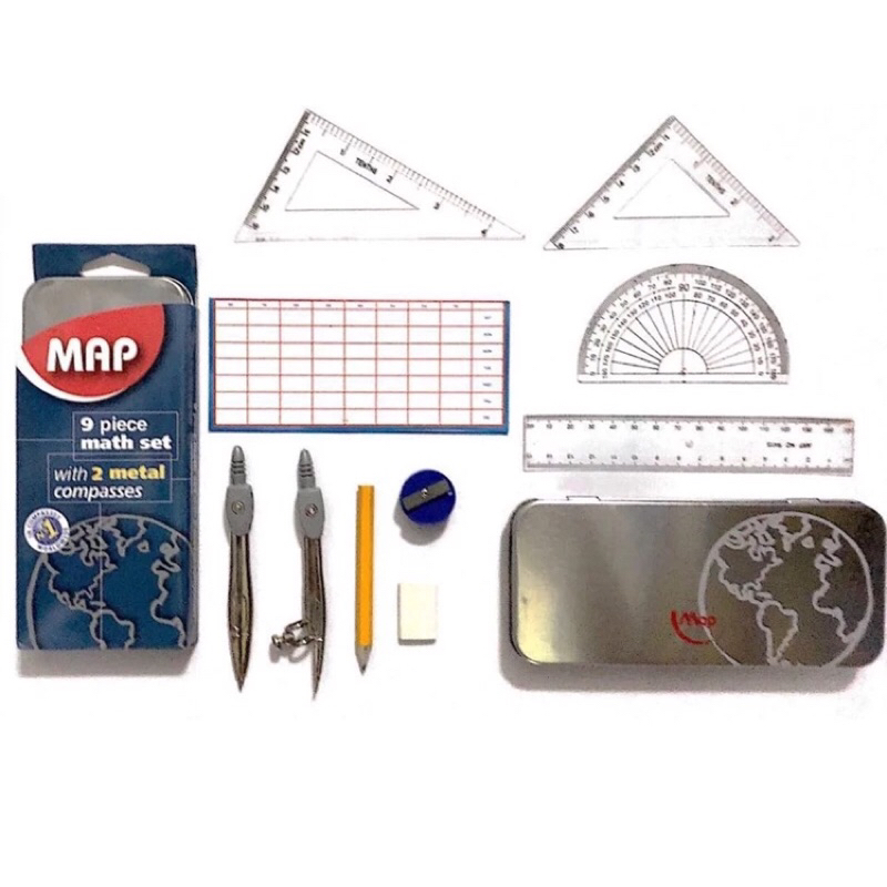 Map Mathematical Instruments Geometry Set Stationery Math Set Geometry ...