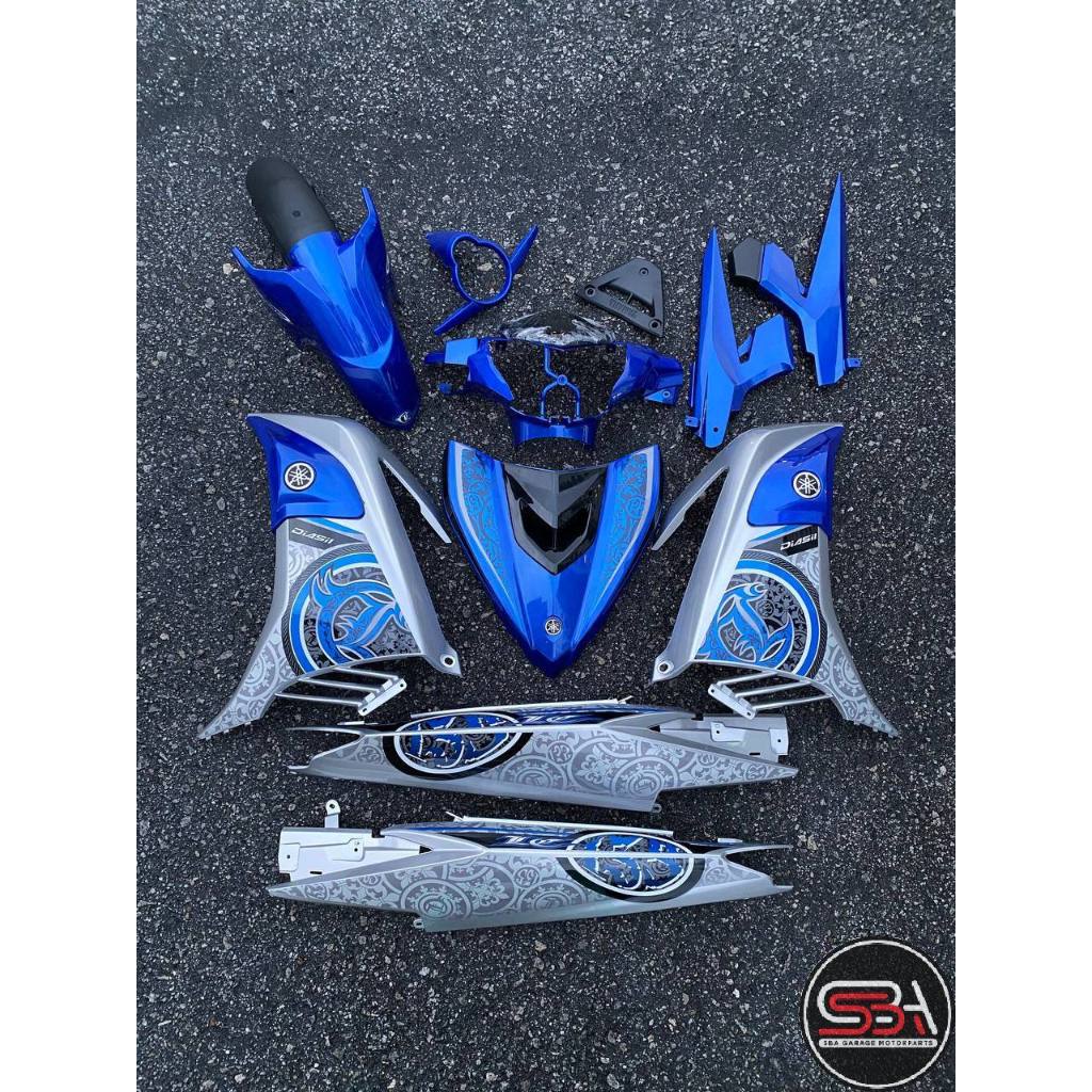 COVERSET BODYSET YAMAHA LC LC135 V2 V6 V7 DR BIRU SILVER VPBC5 S3 BATIK ...