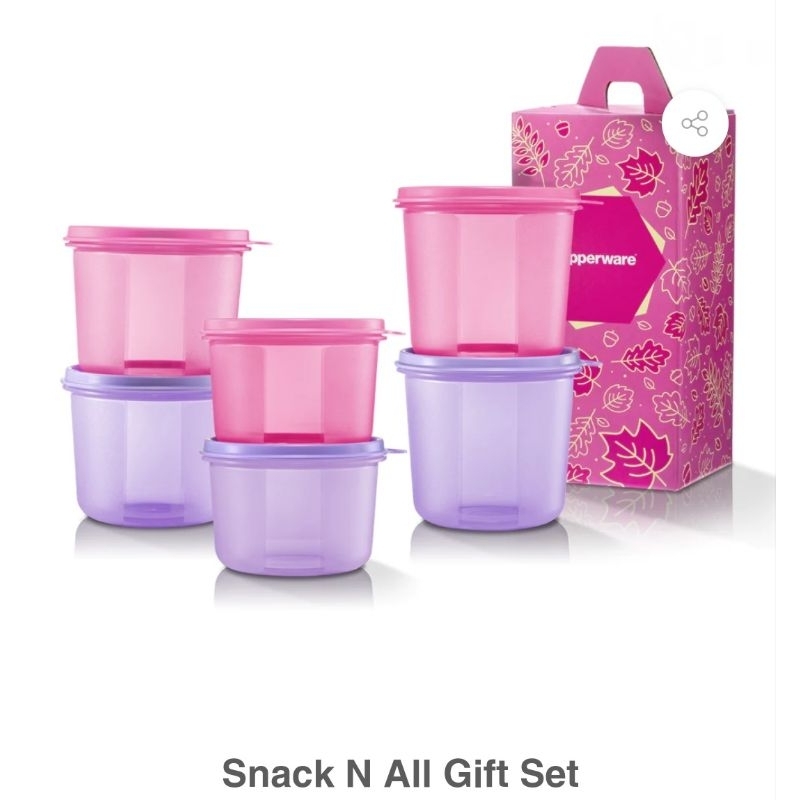 Tupperware Snack n All Gift Set( 3 or 6 Pcs) with Gift Box | Shopee ...