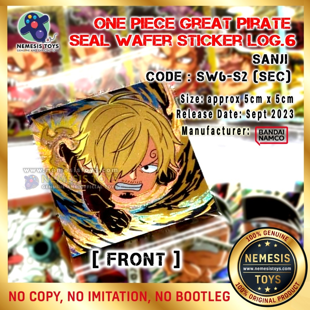 One Piece Great Pirate Seal Wafer Sticker LOG.6 Sanji SW6-S2 | Shopee ...