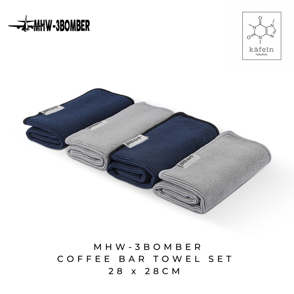 MHW-3Bomber Four Bar Towel Set | Barista Towel | Blue & Grey | Shopee ...