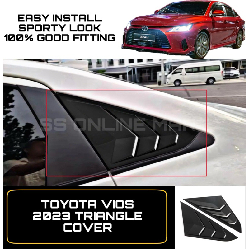 Toyota Vios 2023 NGC102 Rear Side Louver Cover Mustang Cover Rear Door ...