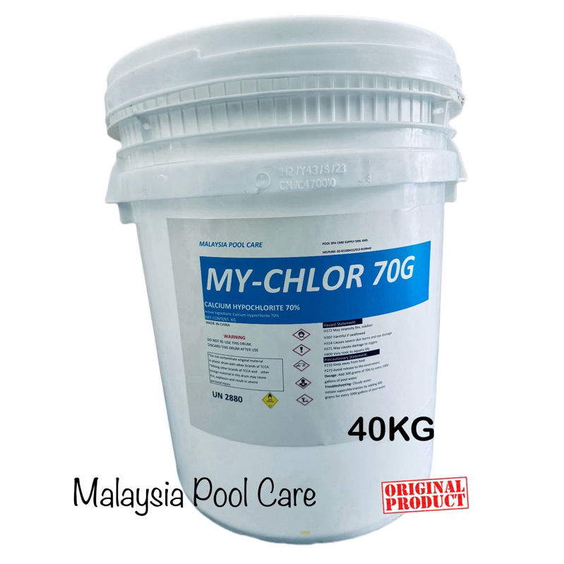 Chlorine Klorin 40KG MY-CHLOR 70% Granules / Calcium Hypochlorite 70% ...