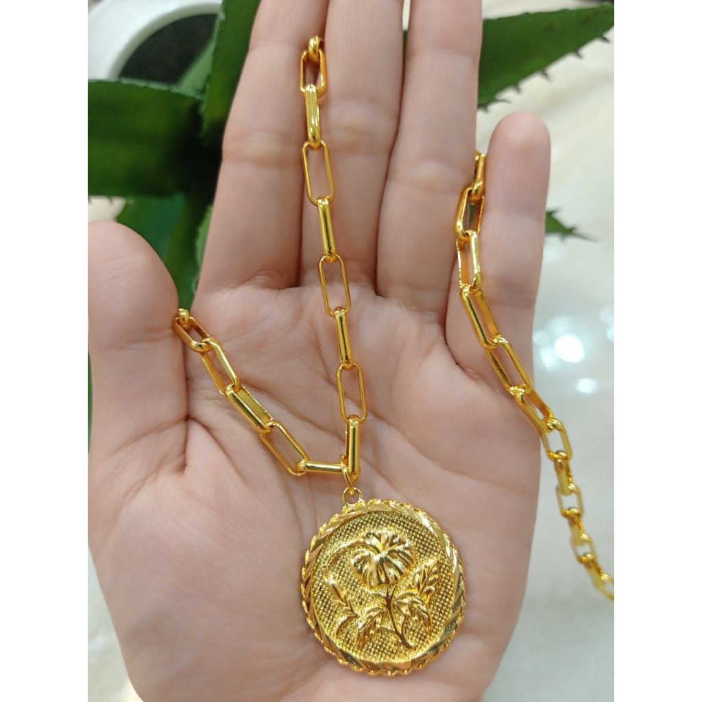 Rantai Leher + Loket Emas Suasa 18K (RL80) | Shopee Malaysia