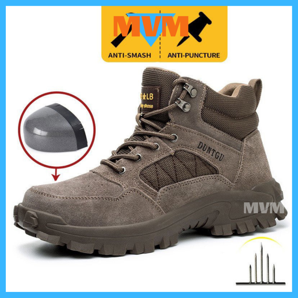 Men's Safety Boots shoes Kasut besi Oil Resistant Protector Military ...