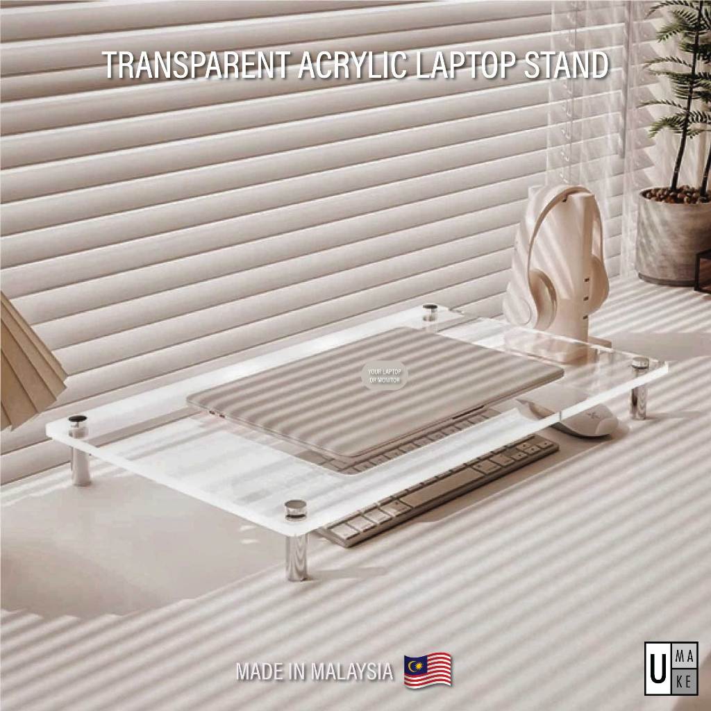 Transparent Laptop Stand Rack Organizer Computer Monitor Shelf Laptop ...