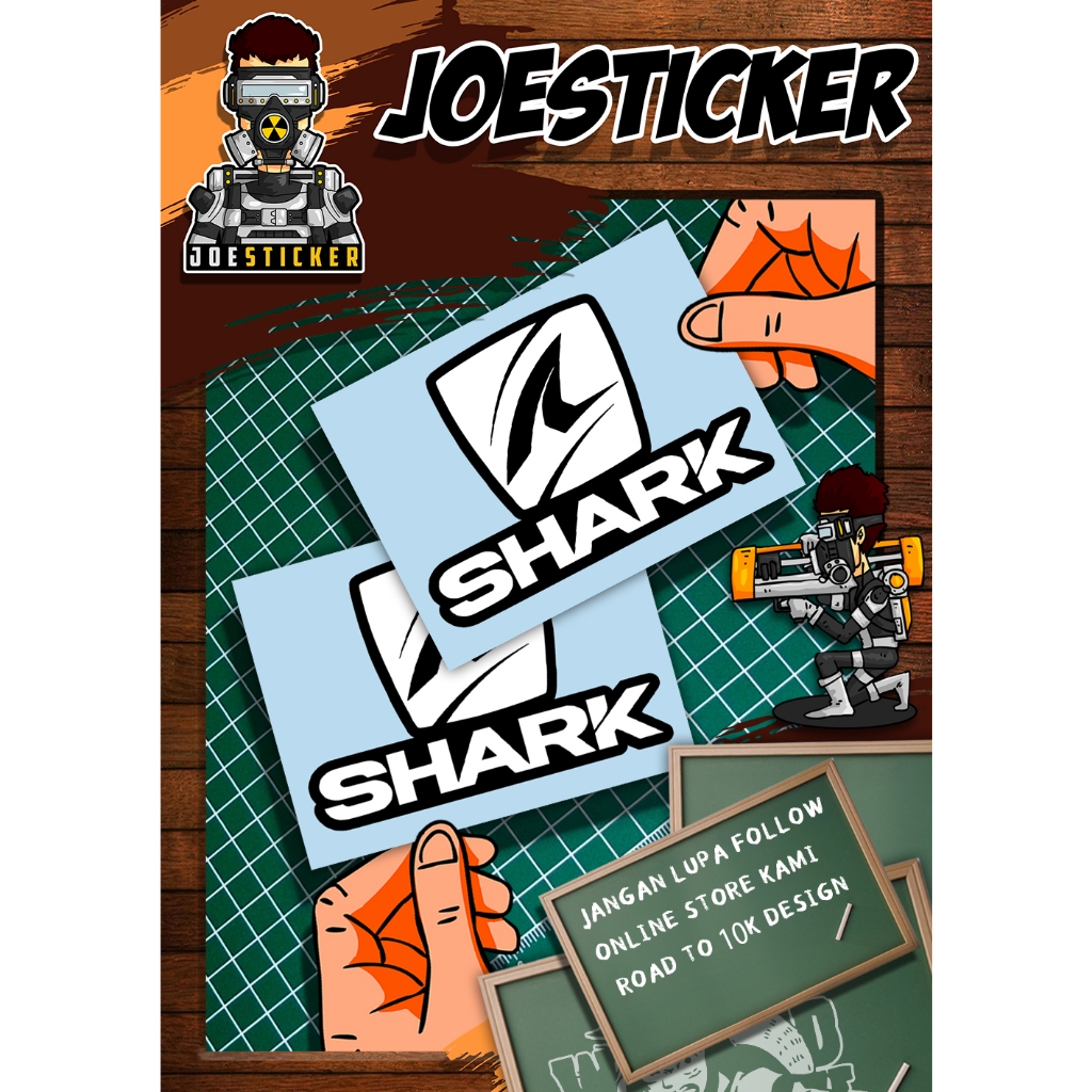 STICKER SHARK HELMET PELBAGAI SAIZ. HARGA UNTUK 1 PCS | Shopee Malaysia