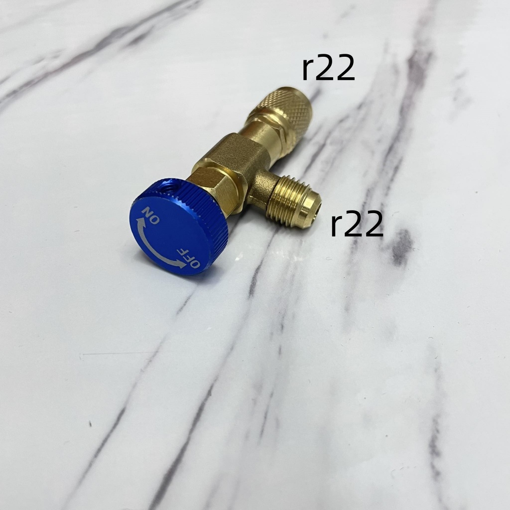 aircond outdoor unit refill gas safety charging valve red / blue r410a ...