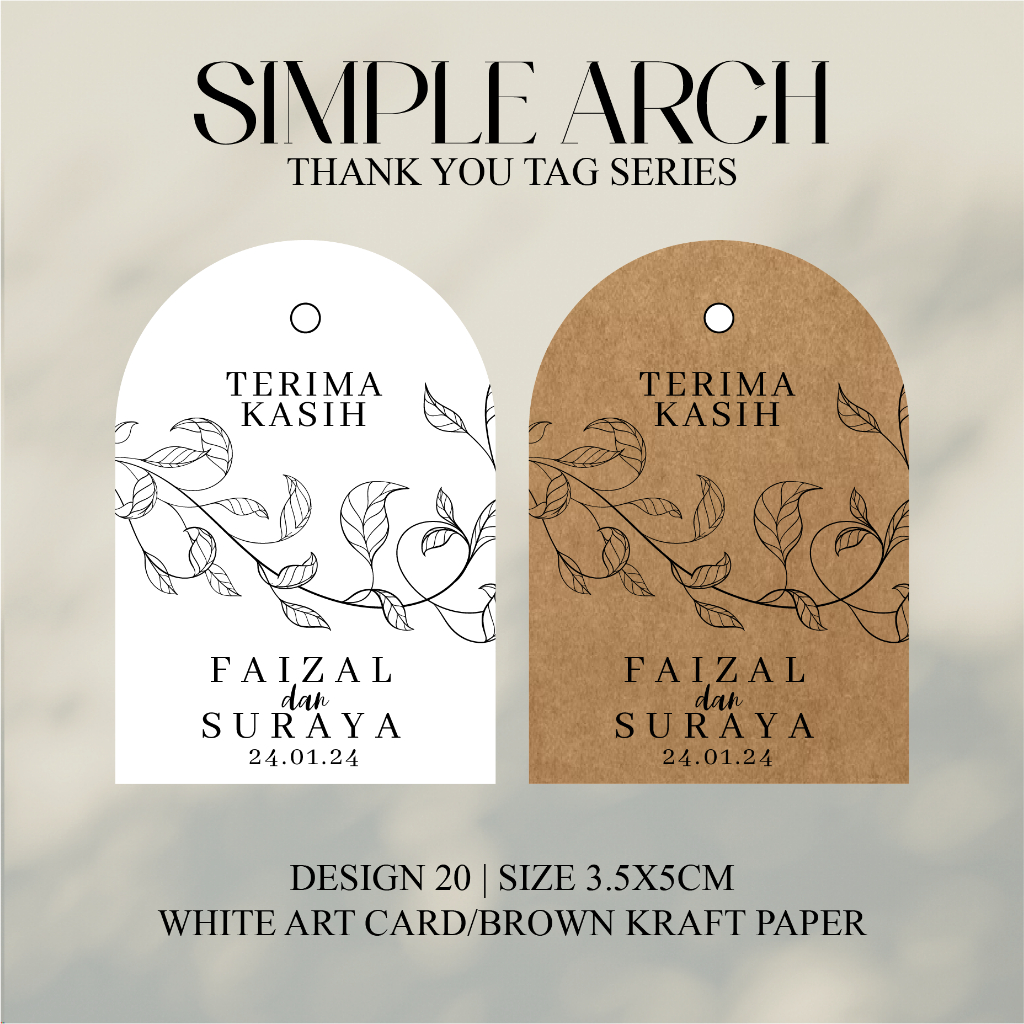 [TAG] Simple Arch Thank You Tag Wedding Aqiqah Engagement Favor ...