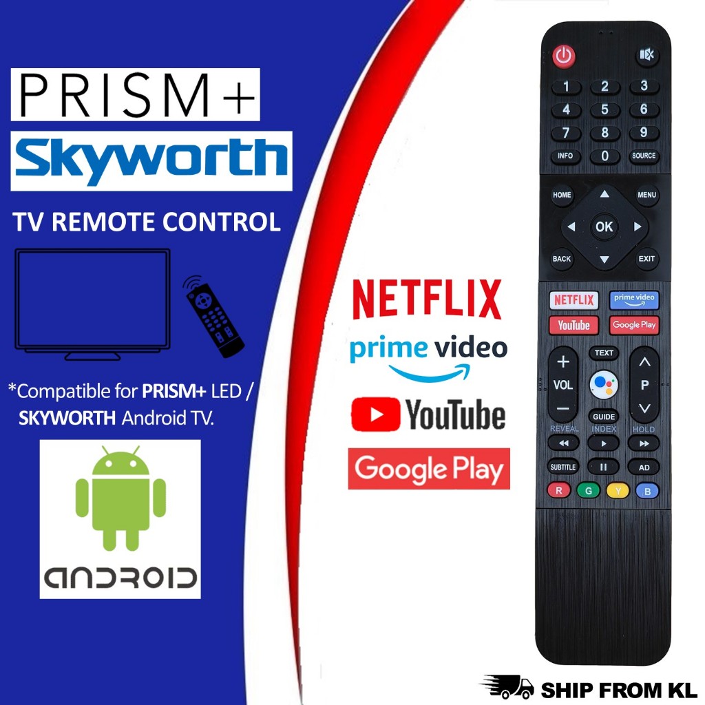 [PRISM+ / SKYWORTH] Smart TV Remote Control Replacement (V2) | Shopee ...