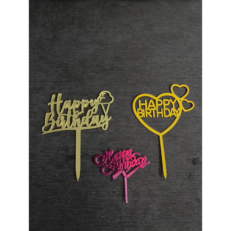 Raya 2024 (Promo) - Cake topper -Happy Birthday | Shopee Malaysia