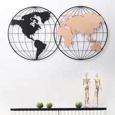 READYSTOCK Peta Hiasan Dinding Frame Peta Dunia Minimalist World Map ...