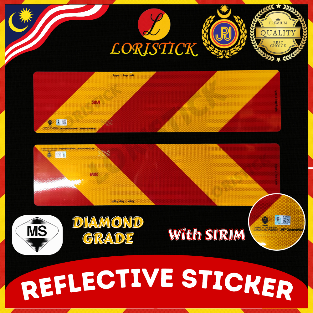 1 Pair Red Yellow Lorry Sticker / Sticker Puspakom / Sirim Logo ...
