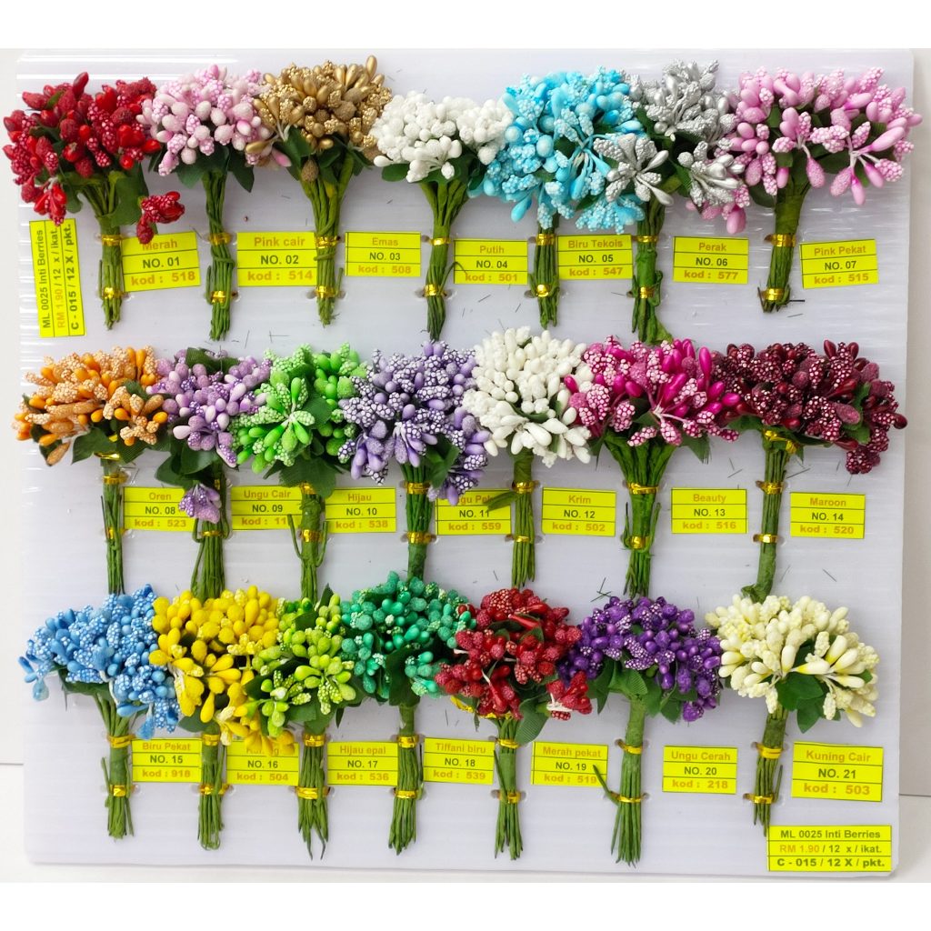 ( ML 0025 ) Inti bunga DIY kraftangan siri berri 12 pucuk / ikat ...