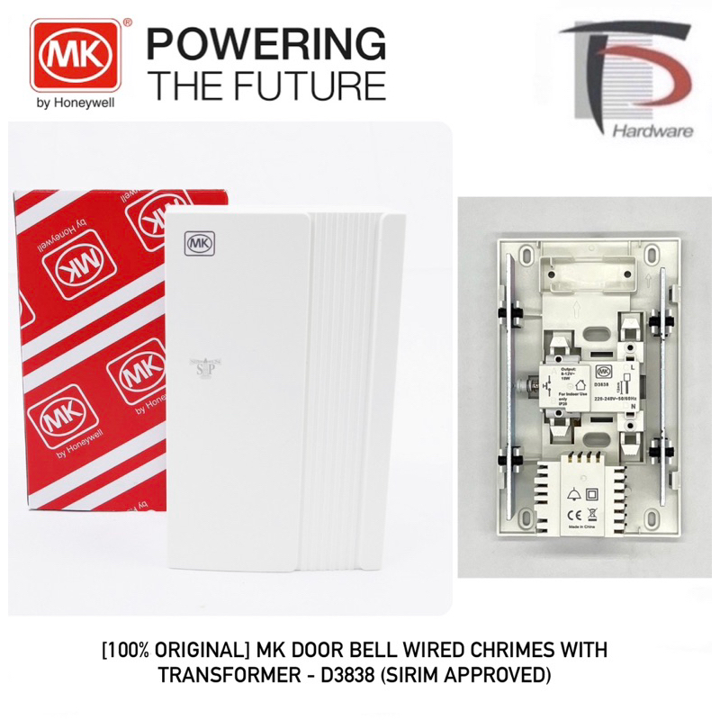 [100% ORIGINAL] MK DOOR BELL WIRED CHRIMES WITH TRANSFORMER - D3838 ...