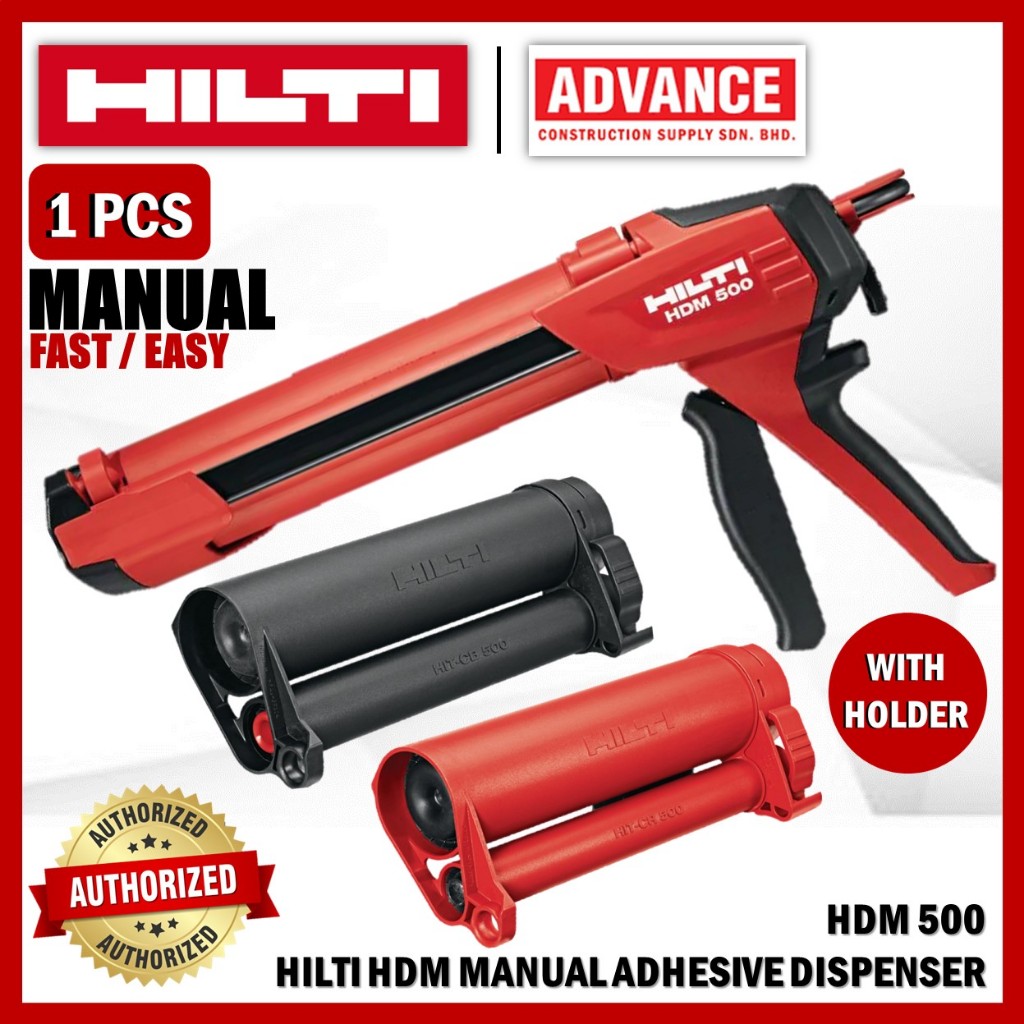 HILTI HDM 500 HDM Manual Adhesive Dispenser C/W CB500 / CR500 Cartridge ...