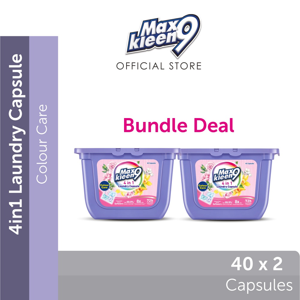 [Bundle of 2] Maxkleen 9 4 In 1 Colour Care Laundry Capsule [40 ...