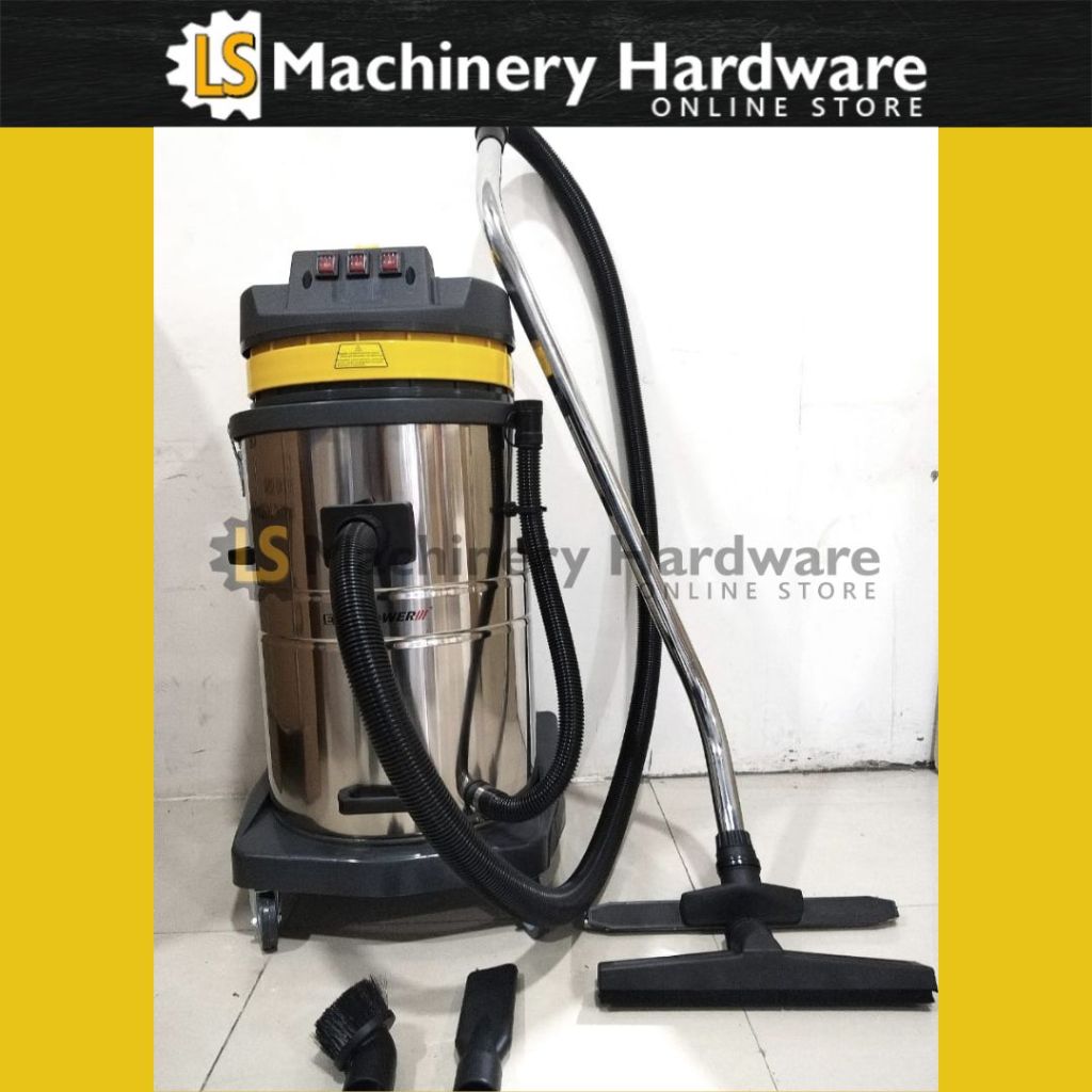 EUROPOWER VAC8003 3000W 80L Wet & Dry Stainless Steel Vacuum Cleaner ...