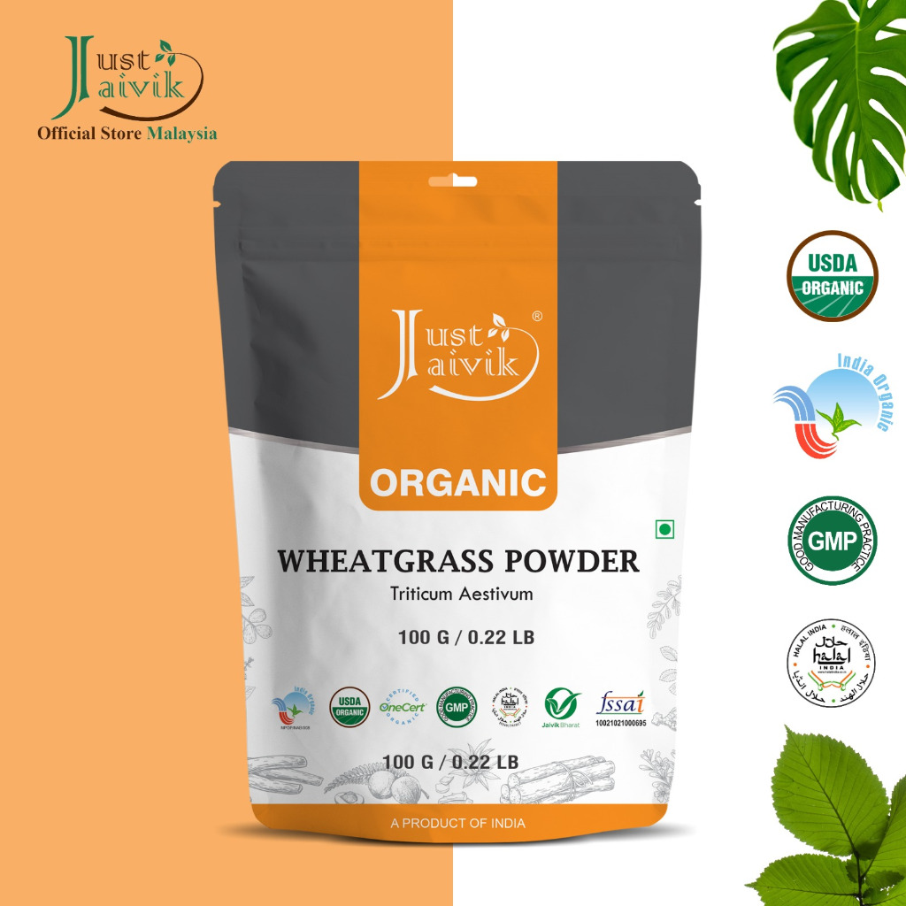 Just Jaivik Organic Wheatgrass Powder 100Gram | USDA Organic Certified ...