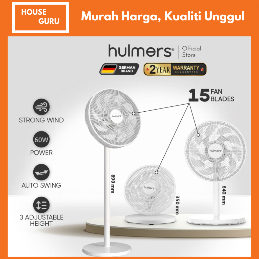 Ultra Strong Fan 15 Blades Adjustable Stand Fan Kipas Berdiri Power ...