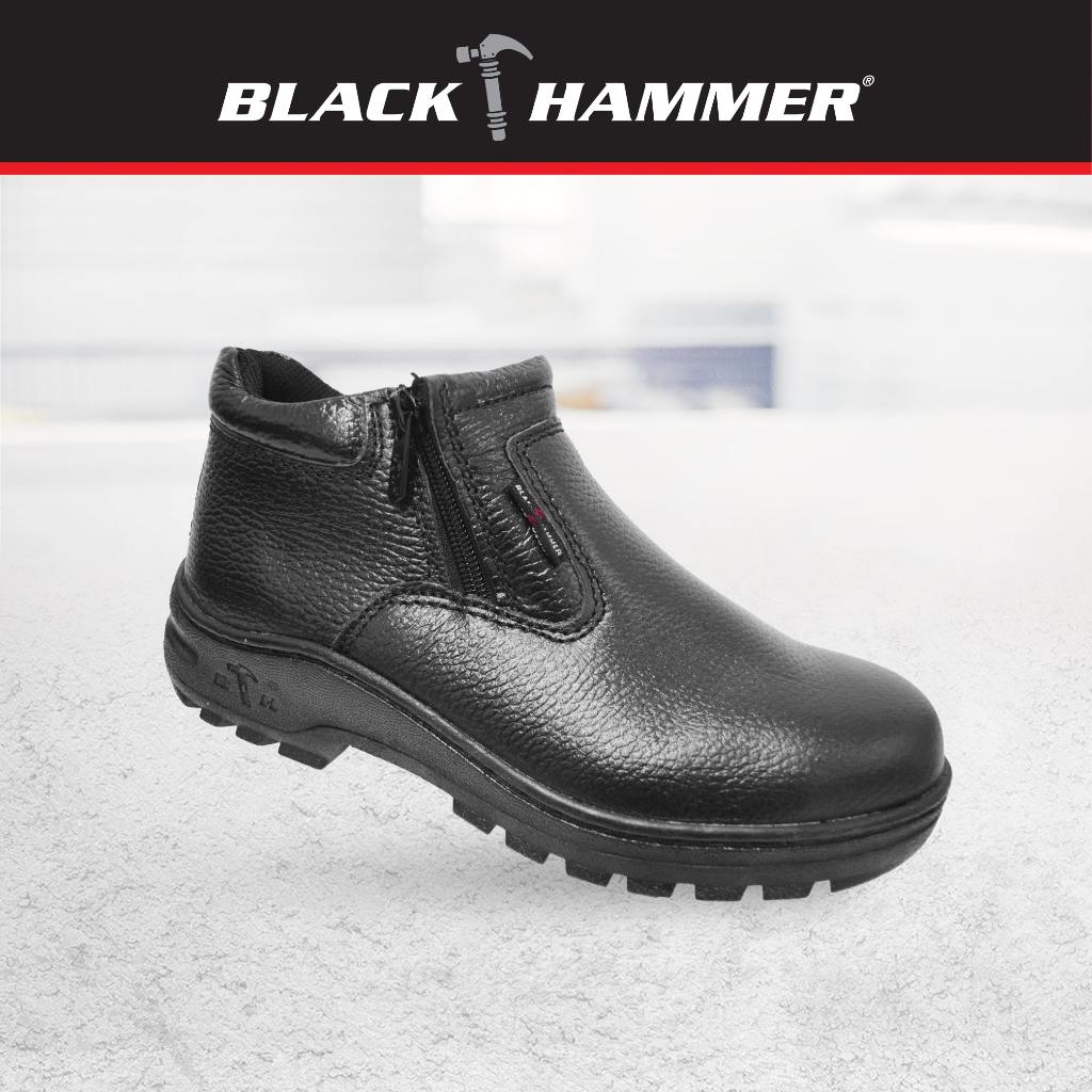 BLACK HAMMER Mid Cut Double Zip Safety Shoe BH 0993 | Shopee Malaysia