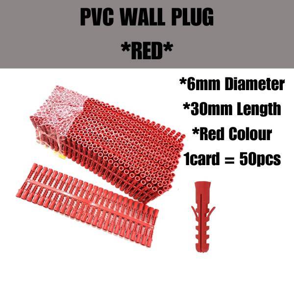 50Pcs PLASTIC PVC WALL PLUG 6MM x 30MM | Shopee Malaysia