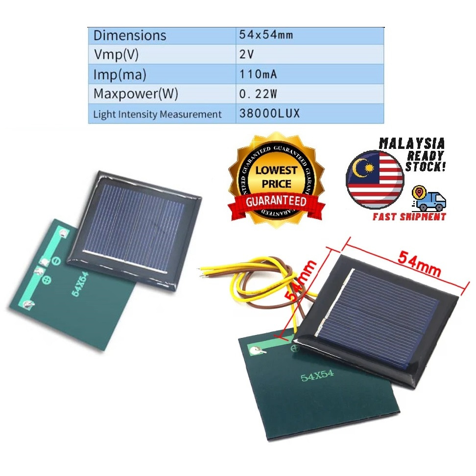 Mini Solar Panel 2V 120MA for School RBT Project DIY Accessories Projek ...