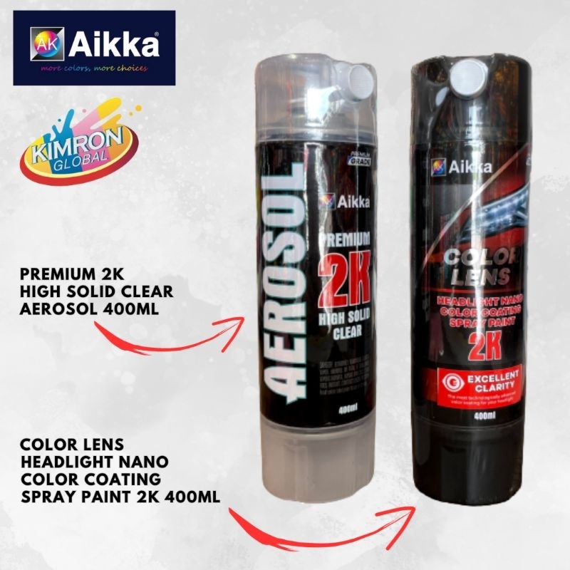 Aikka Premium 2K High Solid Clear Aerosol 400ml Spray Aerosol and Aikka ...