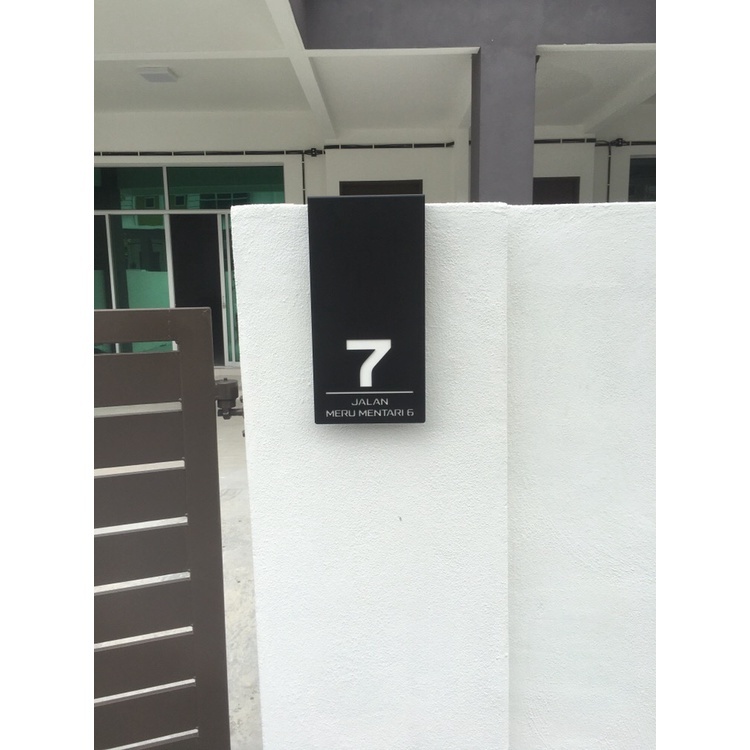 Modern Solid Heavy Metal Floating House Number Plate Address Sign ...