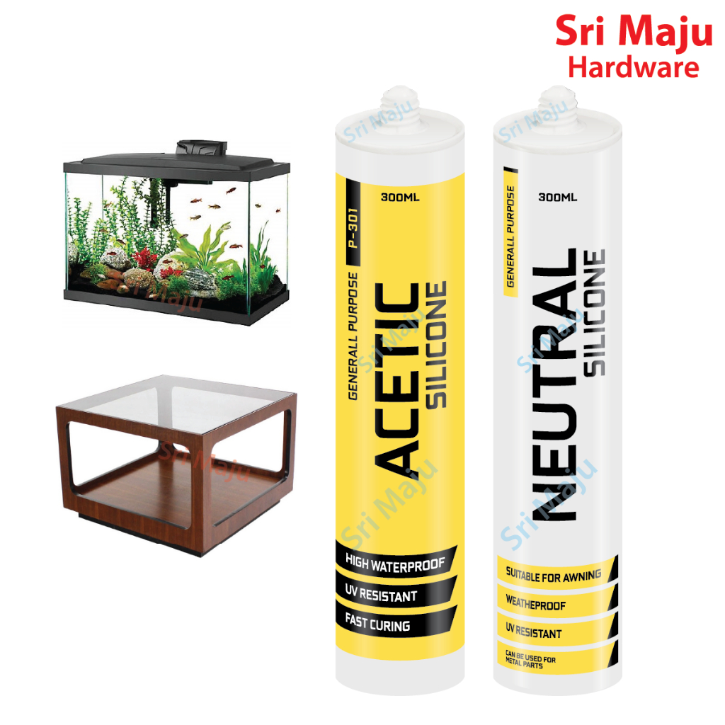 MAJU P-301 Weather Proof Silicone Sealant Neutral Acetoxy Silicon Glass ...