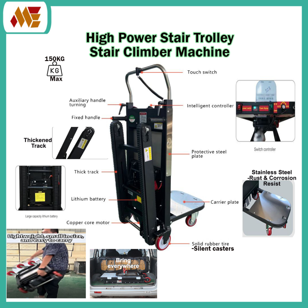 Foldable Electric Stair Climber Truck Trolley Machine Stair Trolley ...