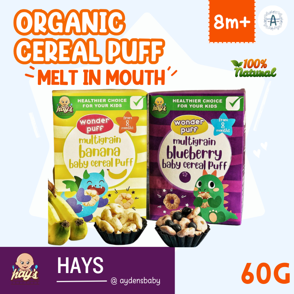 HAYS MULTIGRAIN BABY SNACK BABY PUFF 8 Months [READY STOCK] | Shopee ...