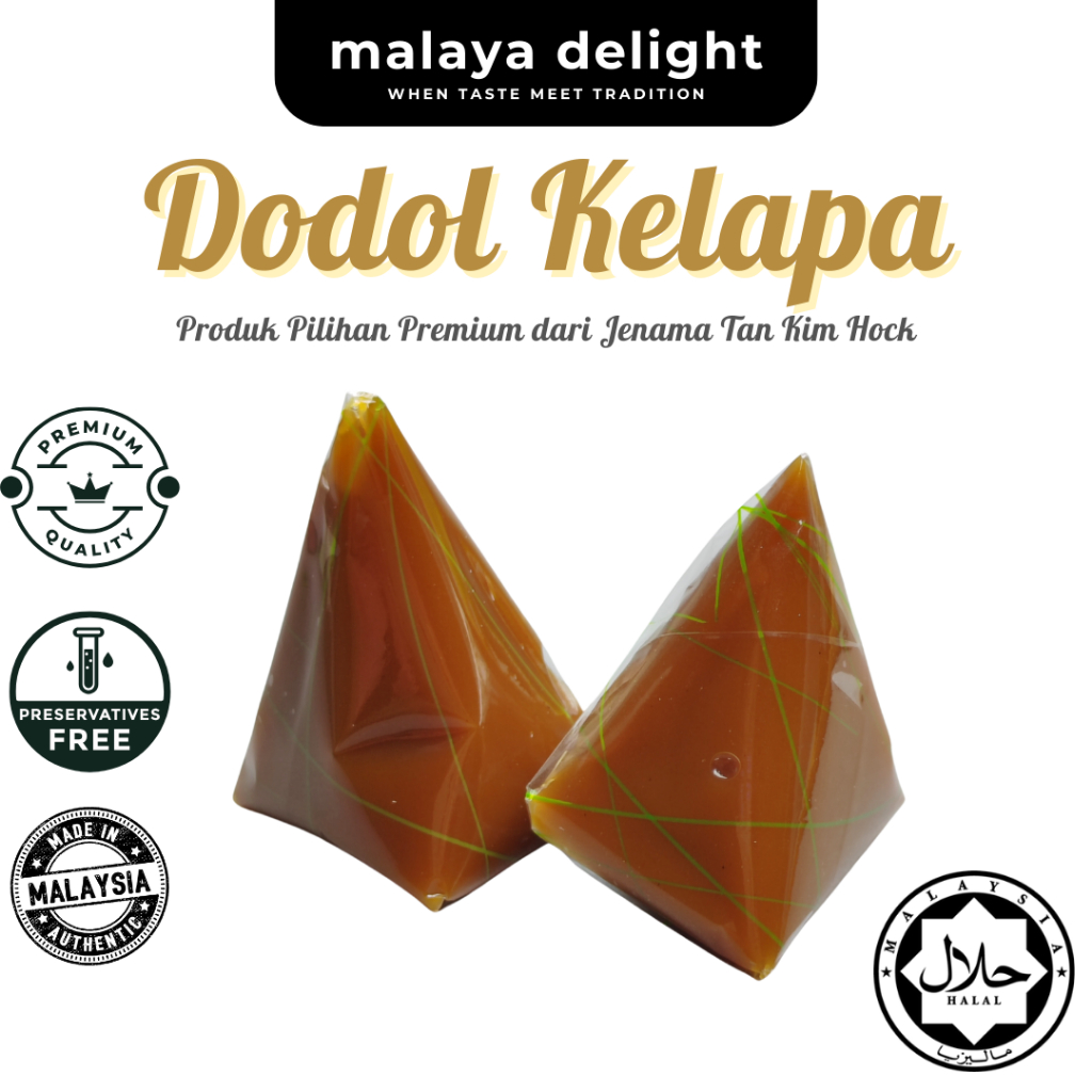 HALAL Dodol Kelapa Premium - 180g Mini Snek Kuih Manisan Kuib Tradisional TAN KIM HOCK Gula ...