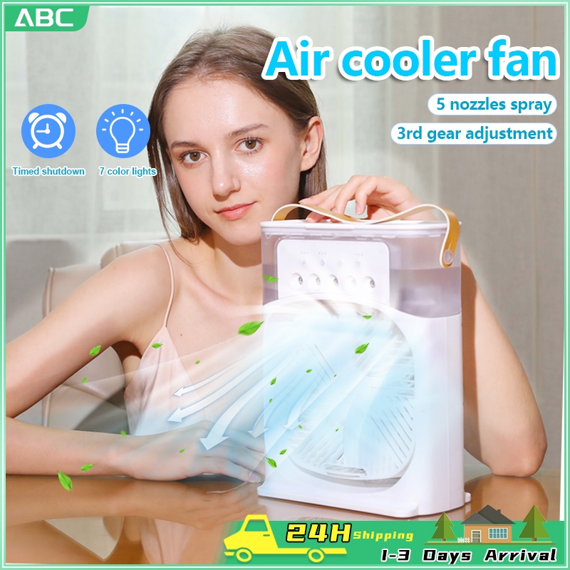 Mini Meja Humidifier with 7 Colors LED Light Air Conditioner Cooler ...